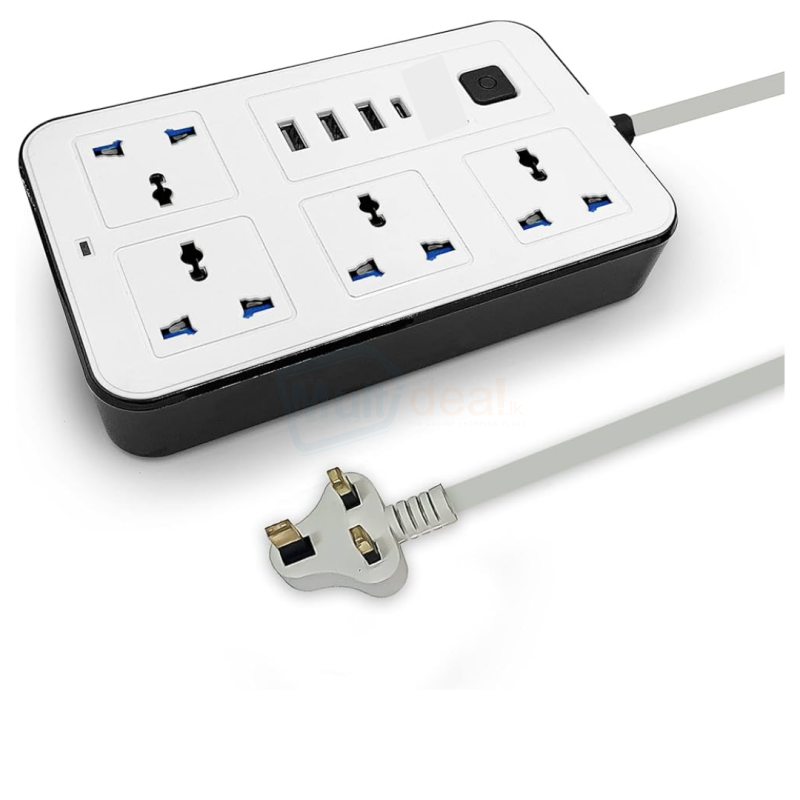 Power Extension Cord with 4 Outlets, Universal Power Strip with USB ...